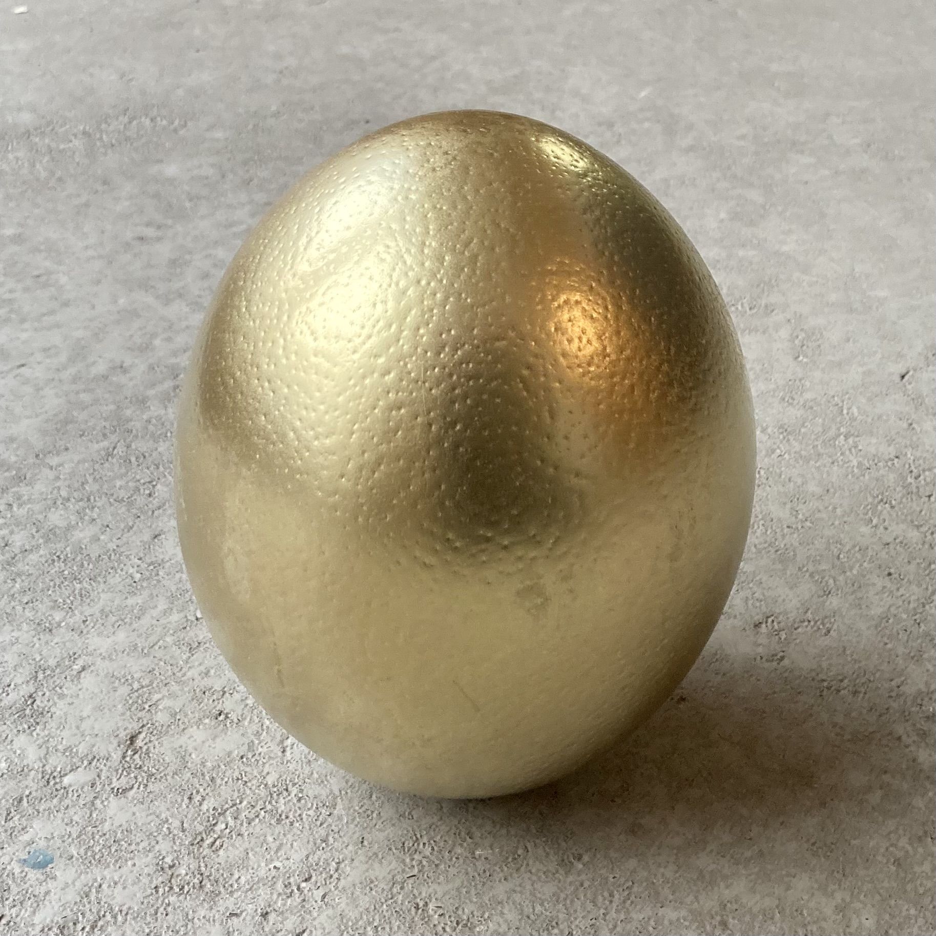 Straußenei 15cm gold